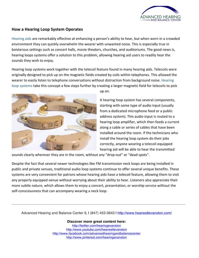 How a Hearing Loop System Operates | PDF