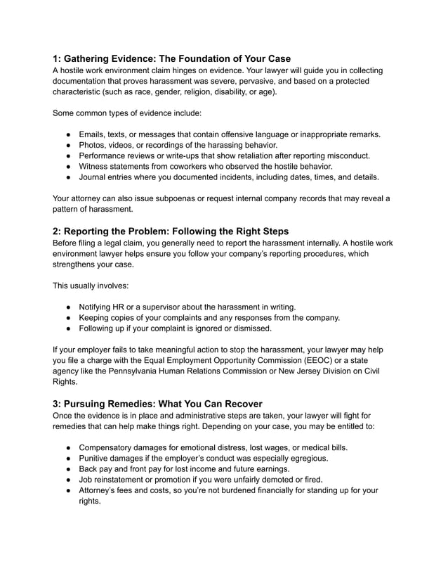 How a Hostile Work Environment Lawyer Builds Your Case_ Evidence ...