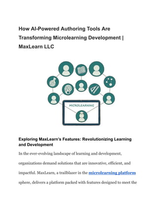 How AI-Powered Authoring Tools Are Transforming Microlearning Development _ MaxLearn LLC.pdf