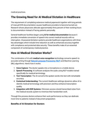 AI Medical Dictation Boosts Productivity | Bluebash | PDF