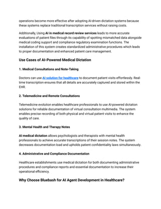 AI Medical Dictation Boosts Productivity | Bluebash | PDF