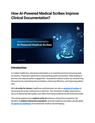 Ambient AI Scribe for Clinical Documentation |Bluebash | PDF