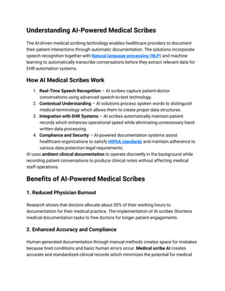 Ambient AI Scribe for Clinical Documentation |Bluebash | PDF