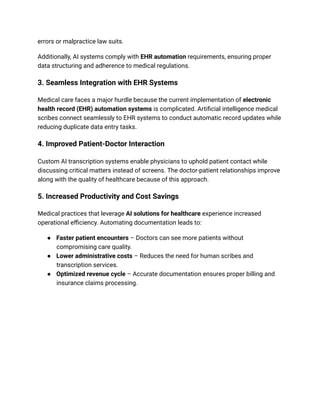 Ambient AI Scribe for Clinical Documentation |Bluebash | PDF
