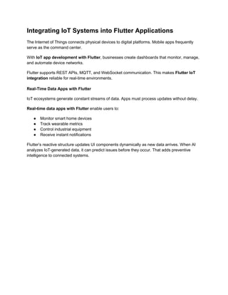 Flutter in 2026: AI, AR and IoT Integration Guide | PDF