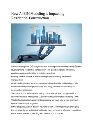 How AI BIM Modeling is Impacting Residential Construction. | PDF