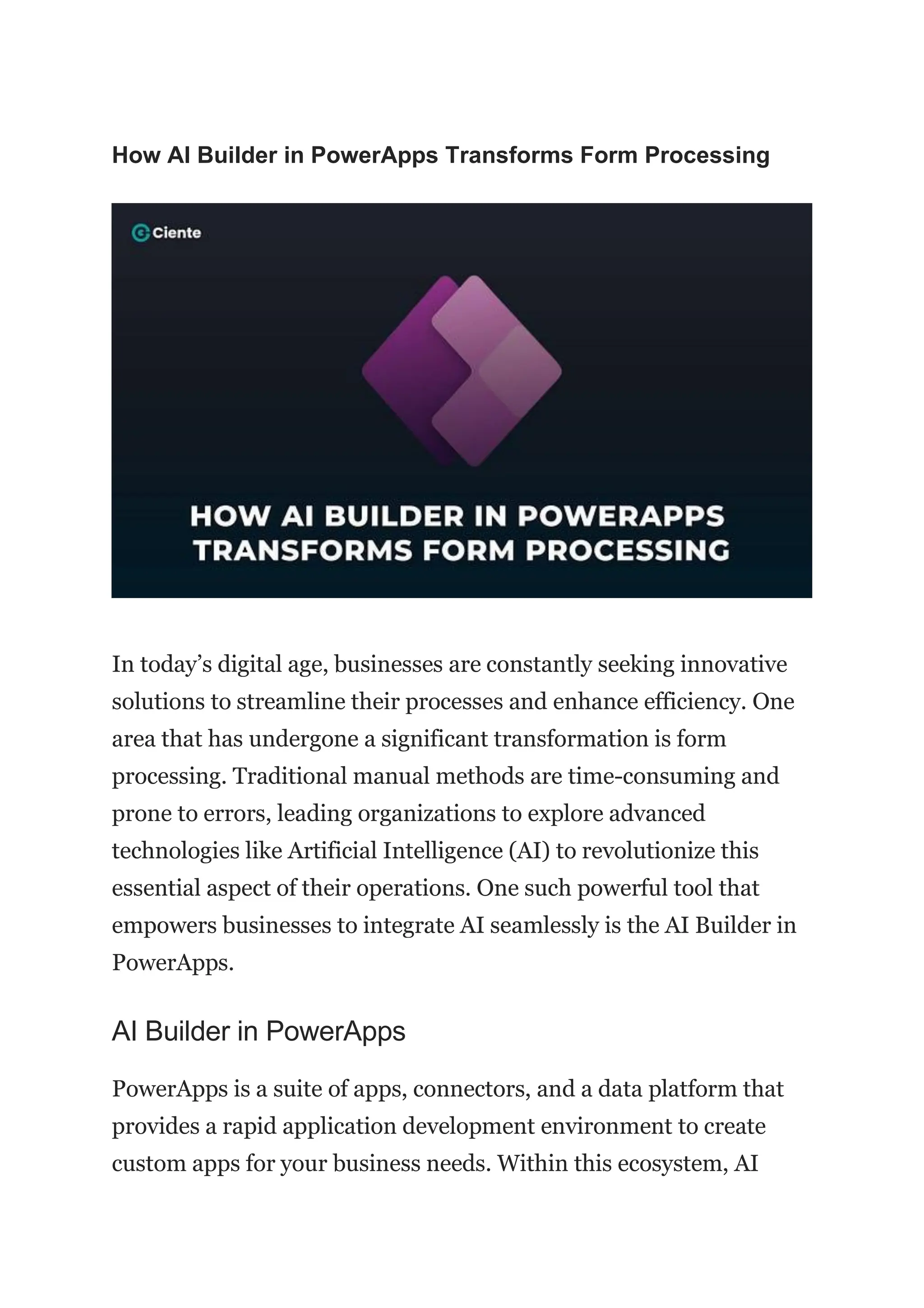 How Ai Builder In Powerapps Transforms Form Processingpdf 0376