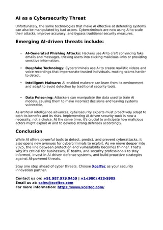 How AI is Fighting and Fueling Cyber Threats in 2025. | PDF