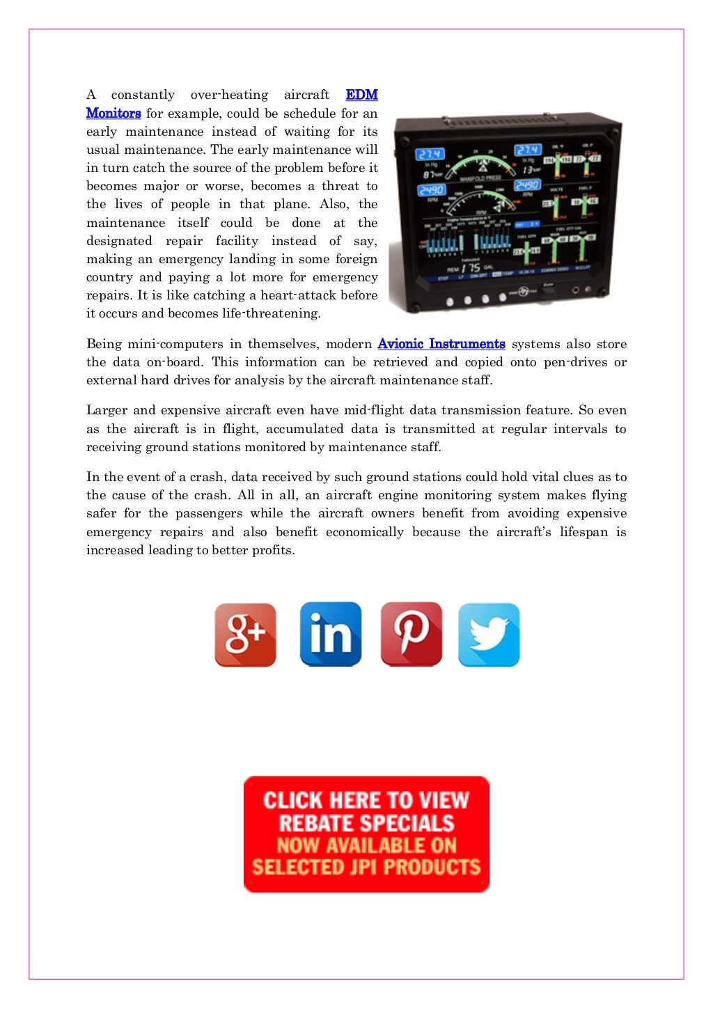 How aircraft engine monitoring system works