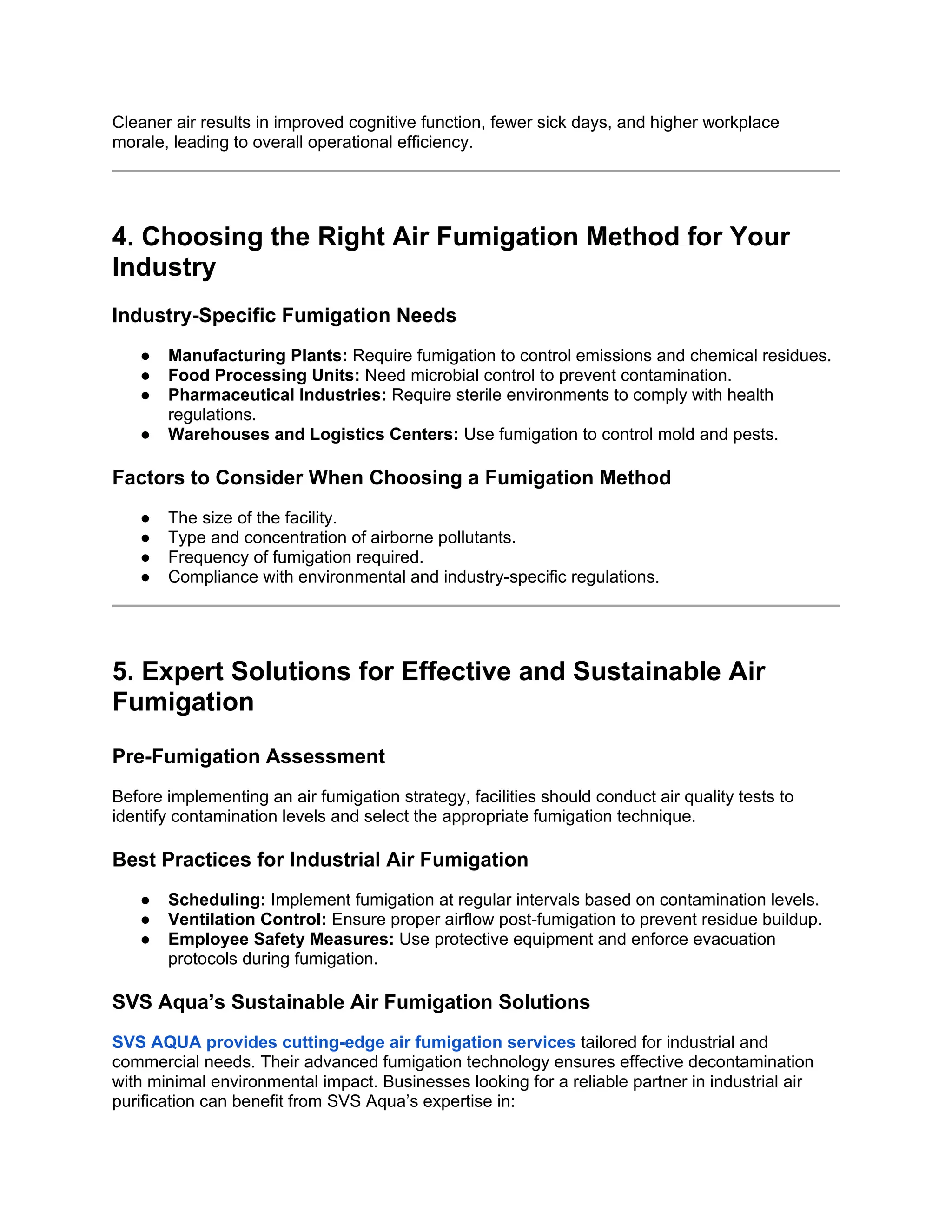 How Air Fumigation Can Improve Indoor Air Quality and Reduce Workplace Contaminants | DOCX