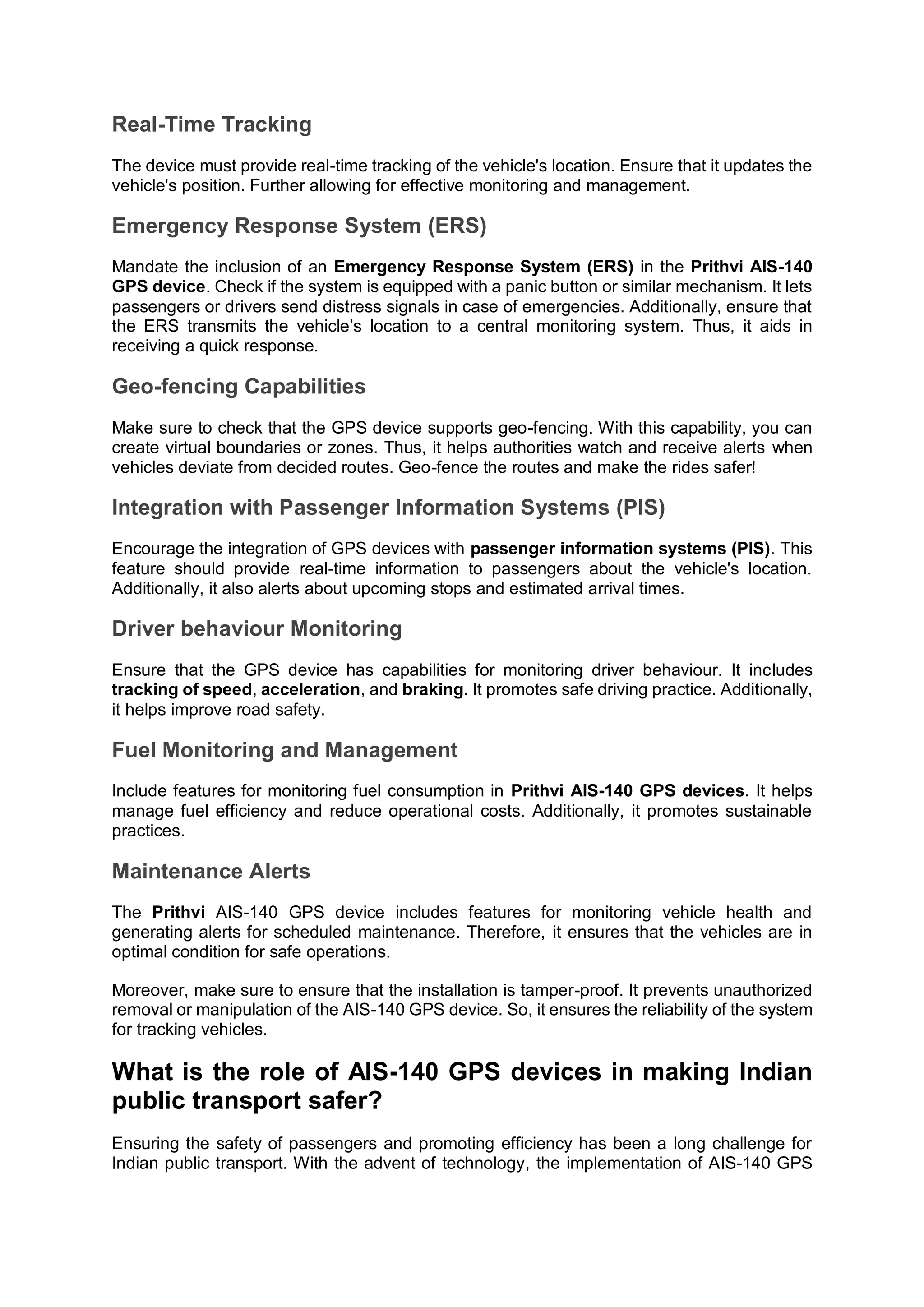 What are the features of Vehicle Tracking System? | PDF