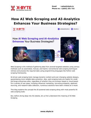 How AI Web Scraping and AI-Analytics Enhances Your Business Strategies? | PDF