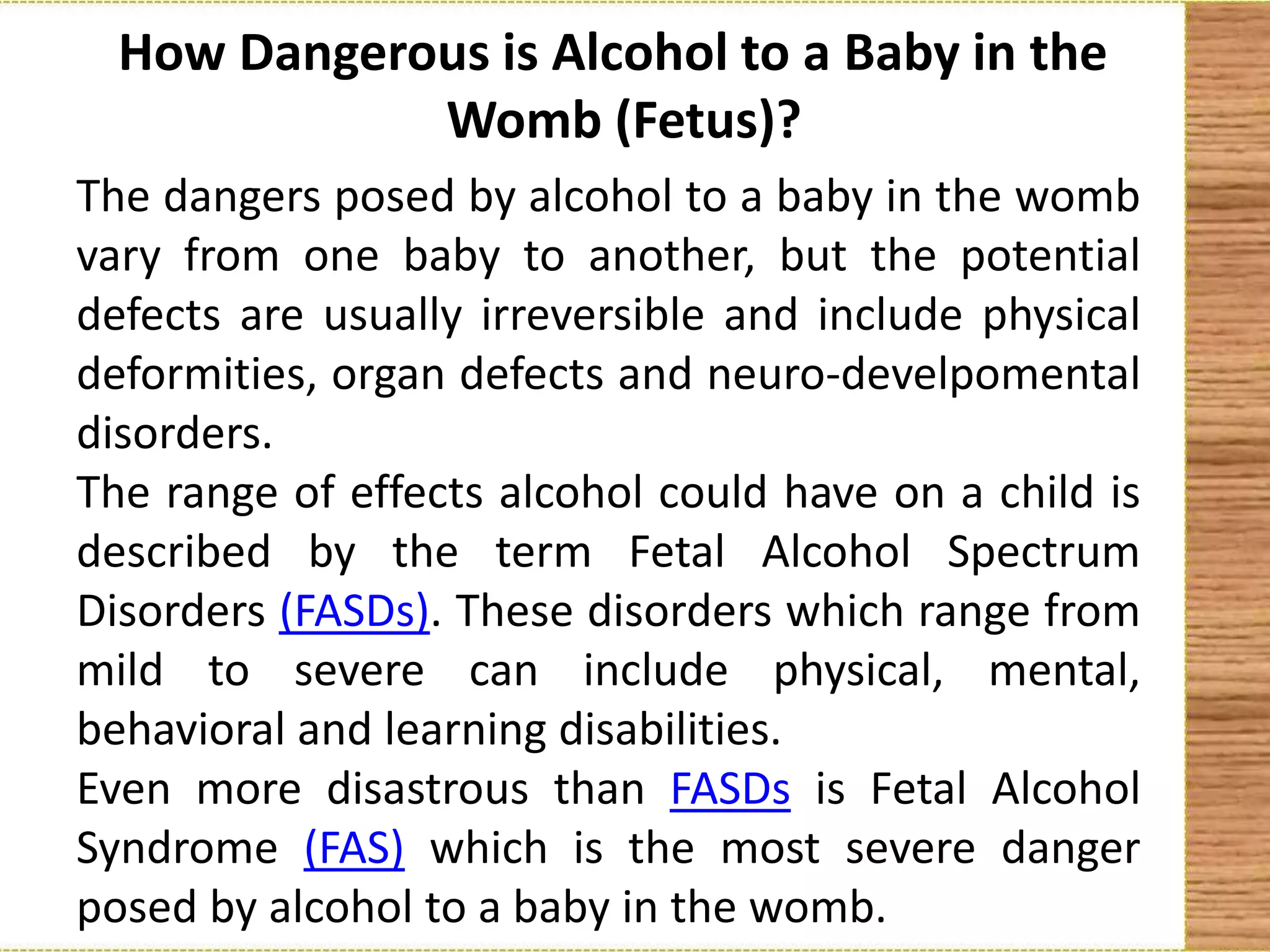 How alcohol affects your baby | PPT