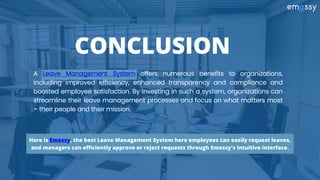 How a Leave Management System Benefits Your Organization? | PPTX