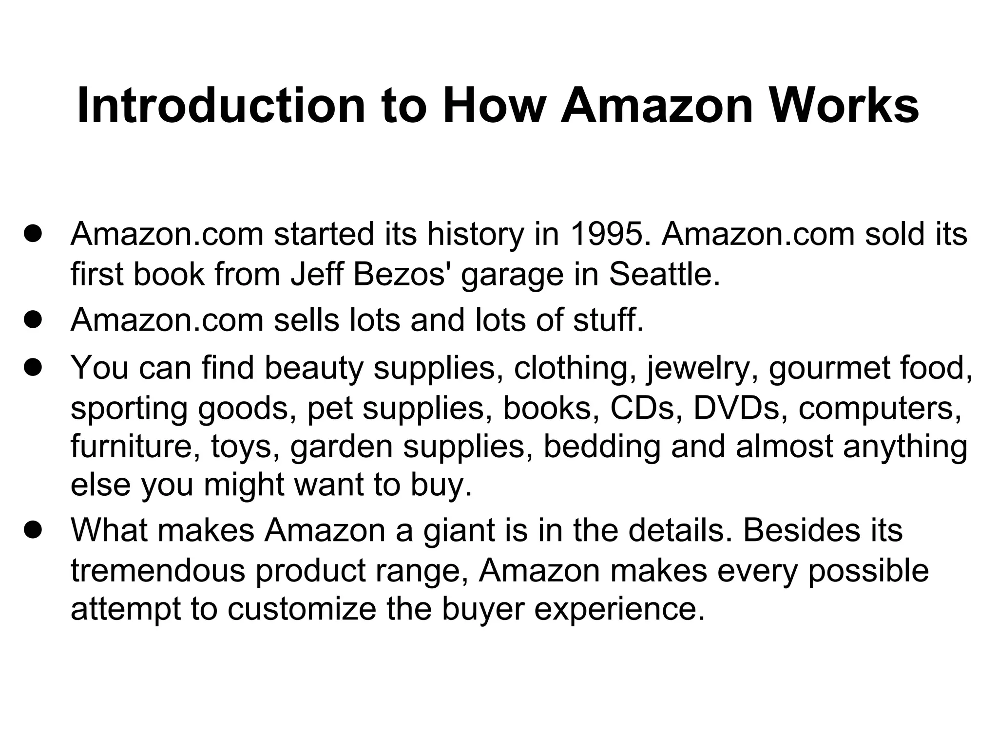 How amazon business works | PPT