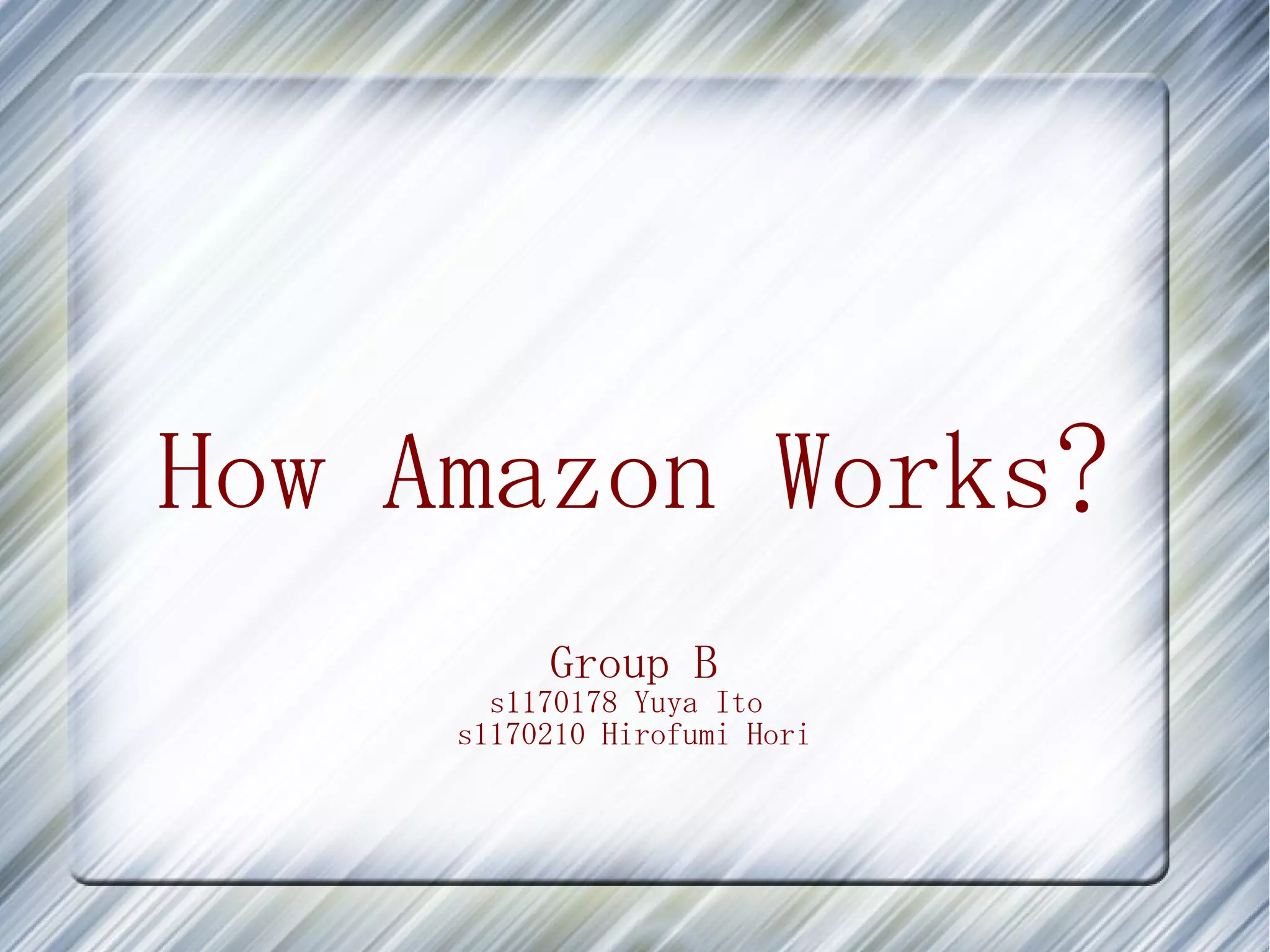 How amazon works? | PDF