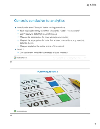 How analytics should be used in controls testing instead of sampling | PDF