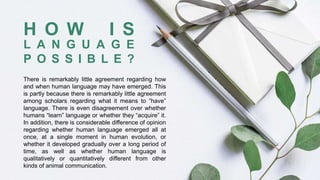 How and when is language possible | PPT