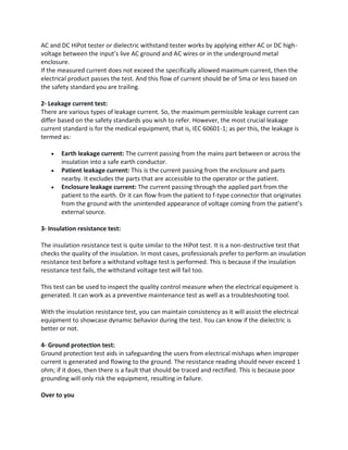 How and why do we require conducting electrical safety testing? | PDF
