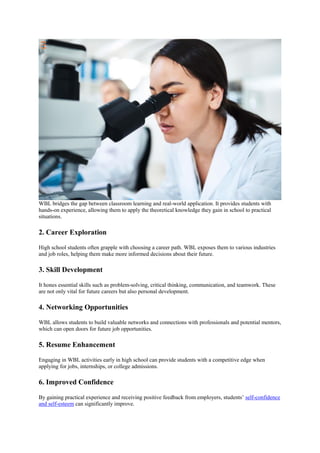 Reasons For Why Work-based Learning In High School Is Beneficial For ...