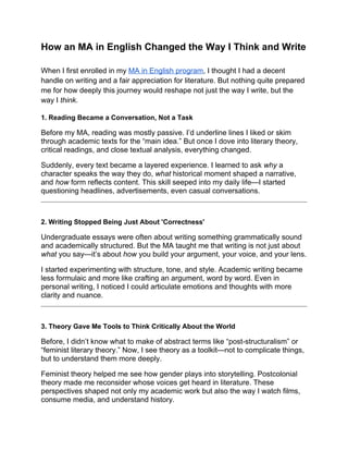 How an MA in English Changed the Way I Think and Write.docx