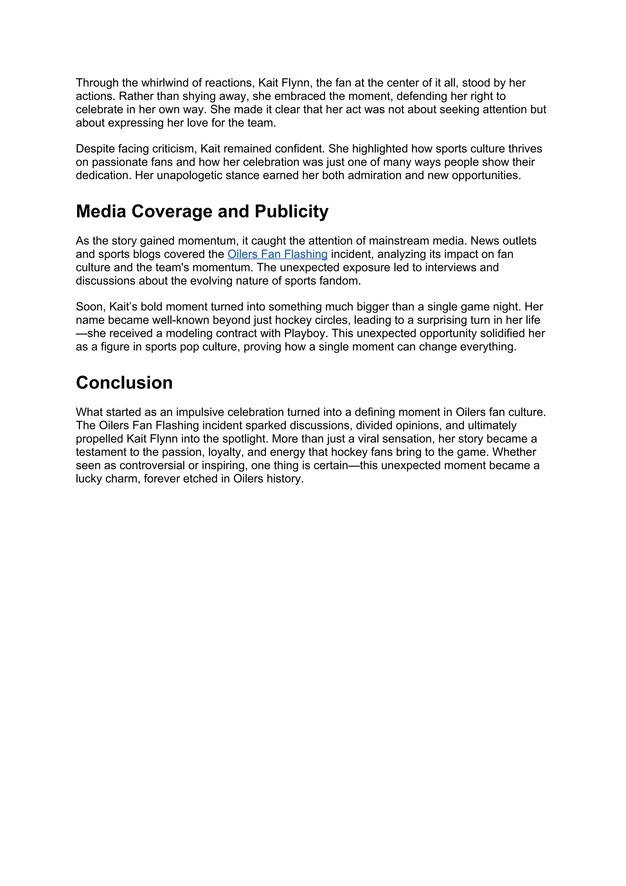 How the Oilers Fan Flashing Incident Became a Symbol of Team Spirit | DOCX