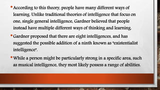 Howard Gardner’s Multiple Intelligences | PPT
