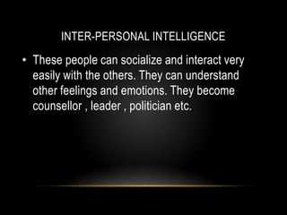 HOWARD GARDNER’S MULTIPLE INTELLIGENCES PPT.pptx