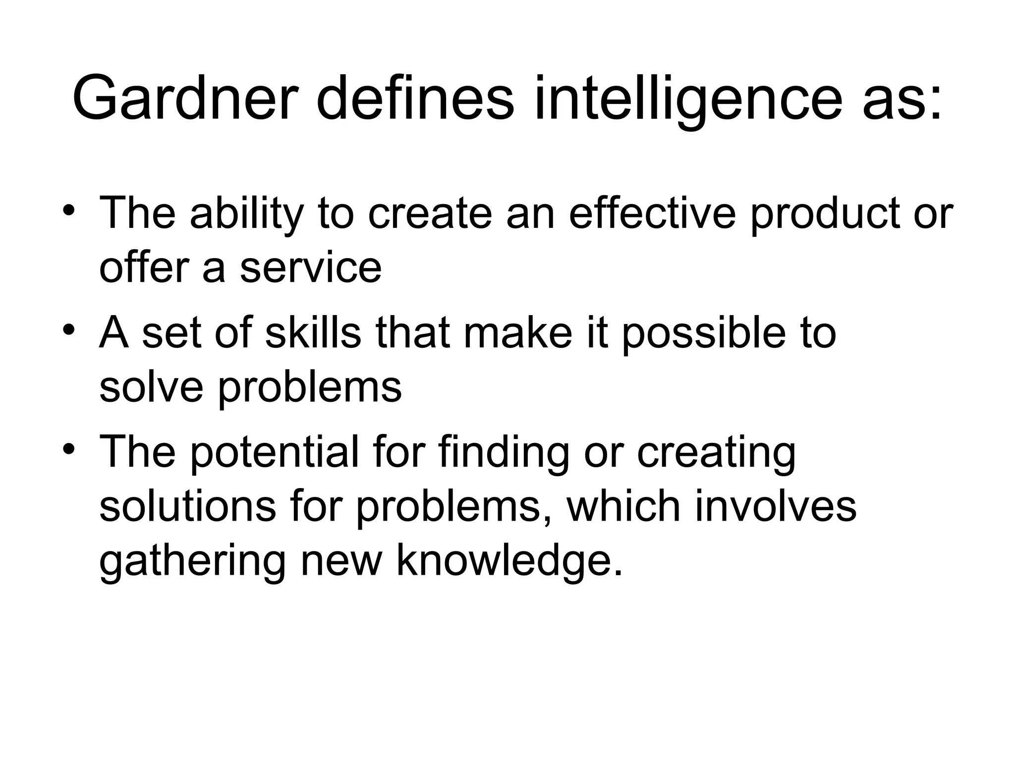 Howard gardner’s theory | PPT | Physics | Science