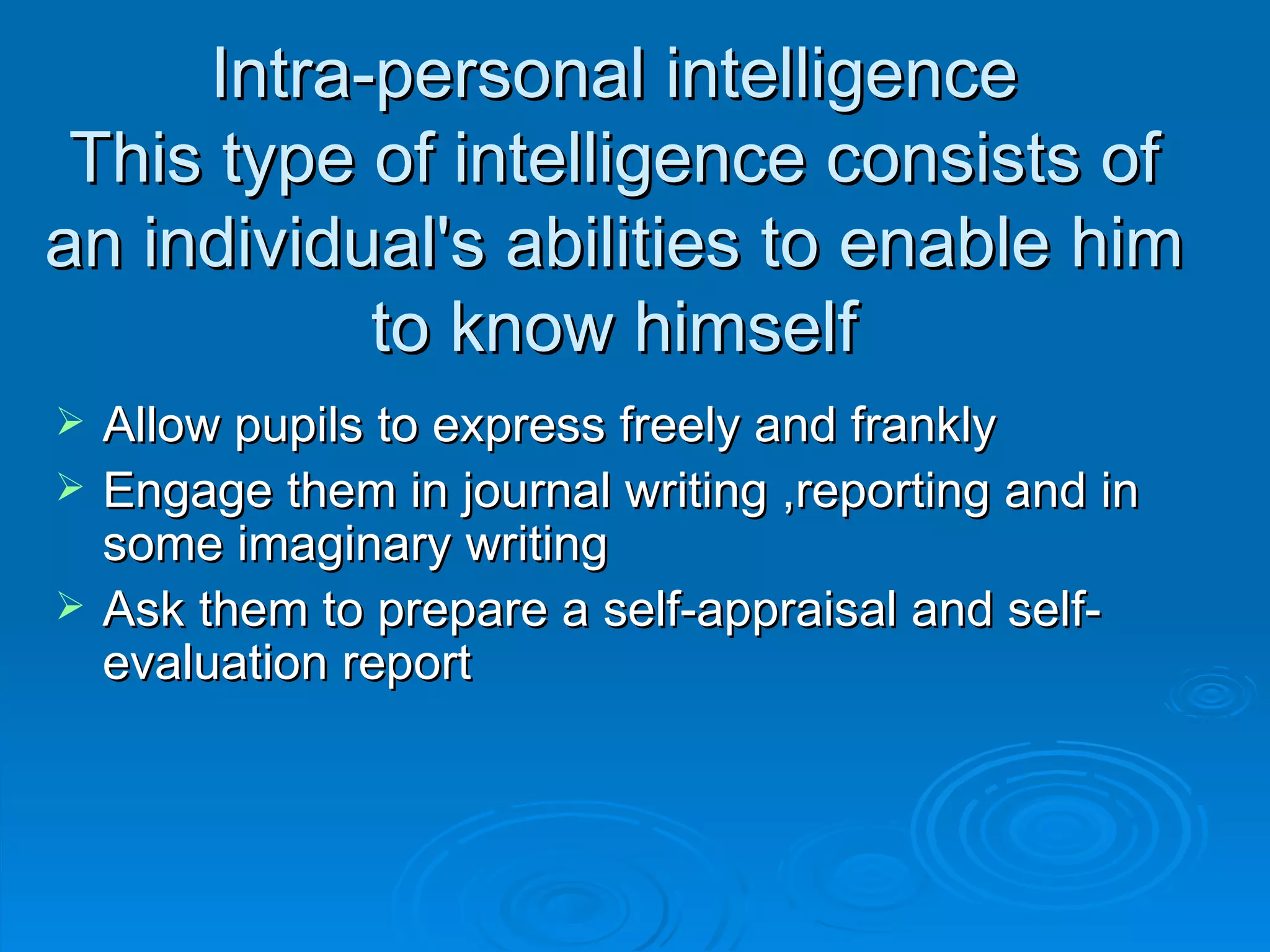 Howard Gardner's theory of multiple intelligence | PPT