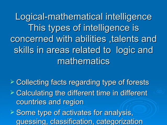 Howard Gardner's theory of multiple intelligence | PPT
