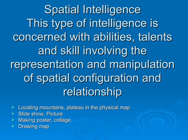 Howard Gardner's theory of multiple intelligence | PPT