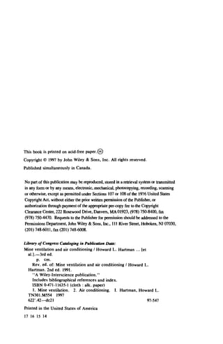 Howard L Hartman - Mine ventilation and air conditioning-Wiley (1997 ...