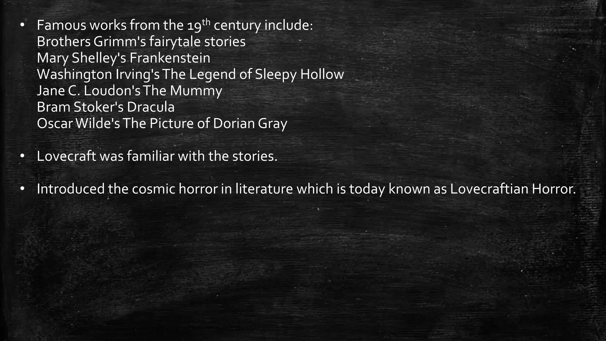 Howard Philips Lovecraft, Lovecraftian elements in populr culture | PPTX
