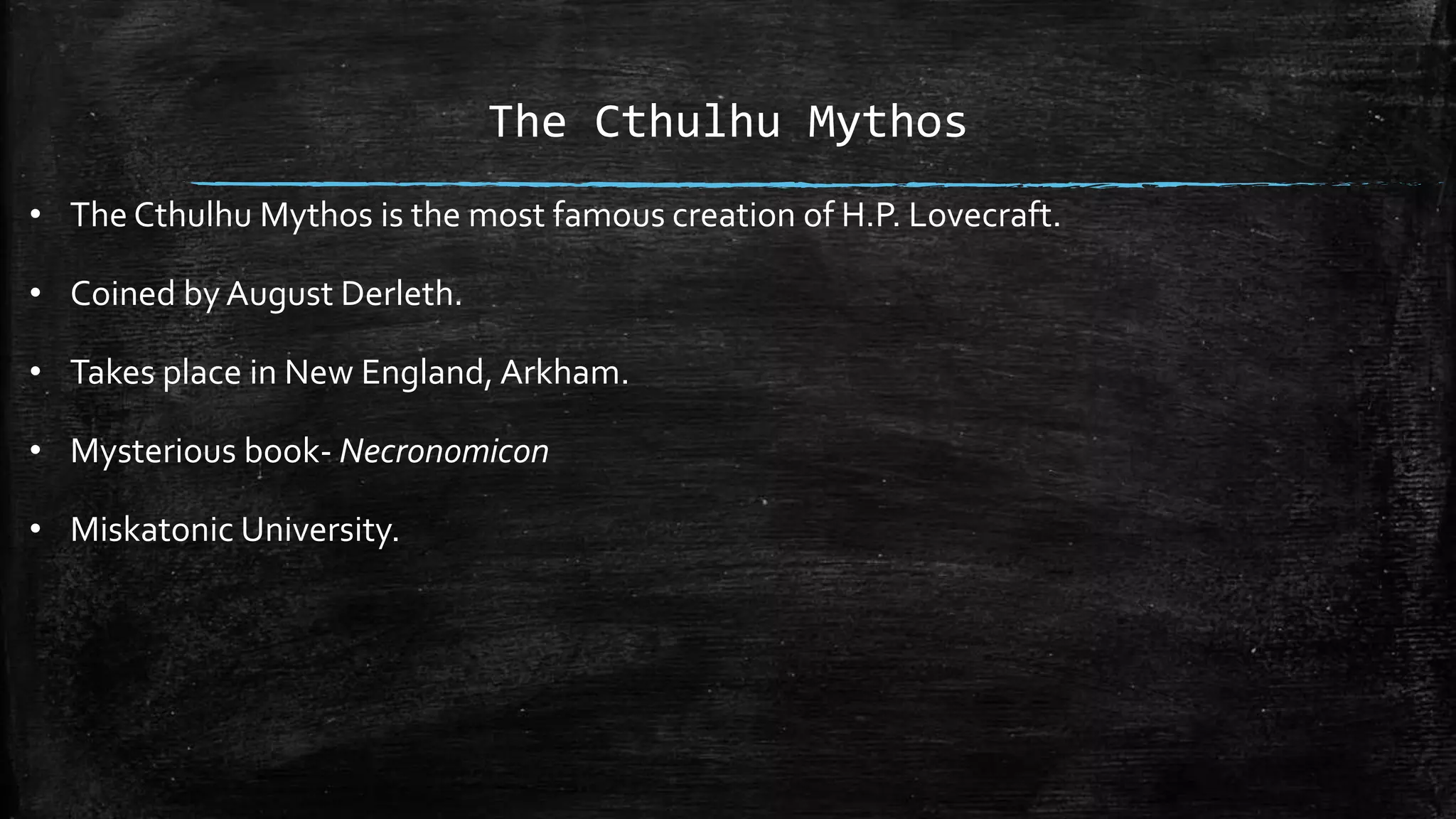 Howard Philips Lovecraft, Lovecraftian elements in populr culture | PPTX