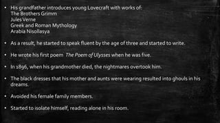 Howard Philips Lovecraft, Lovecraftian elements in populr culture | PPTX
