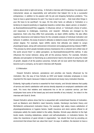 Howard schultz Organisational Behaviour analysis of personality ...