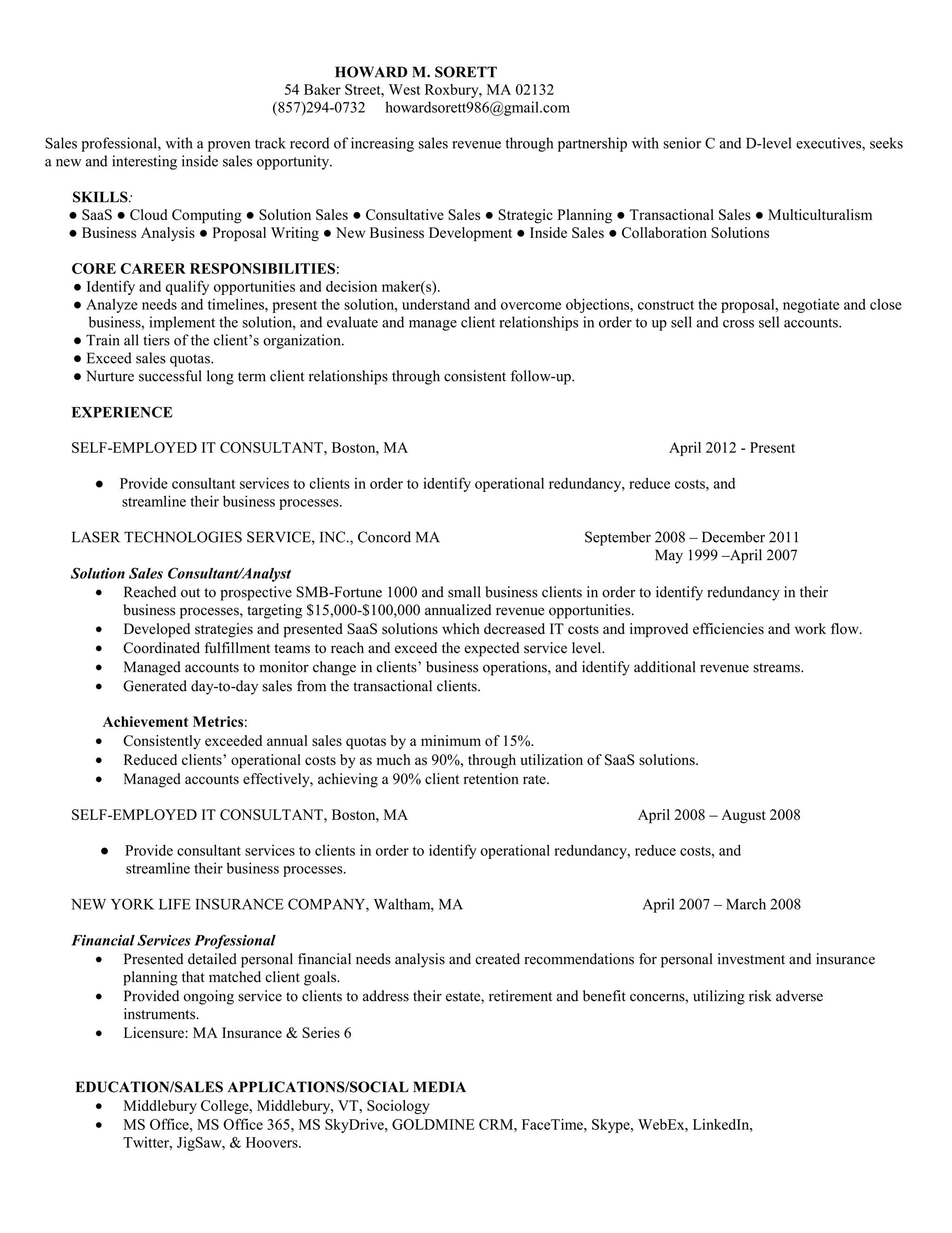 Howard Sorett Resume PDF howard-sorett-resume-pdf