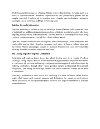 Howard Wilner of Sudbury MA on Unlocking Team Potential Through ...