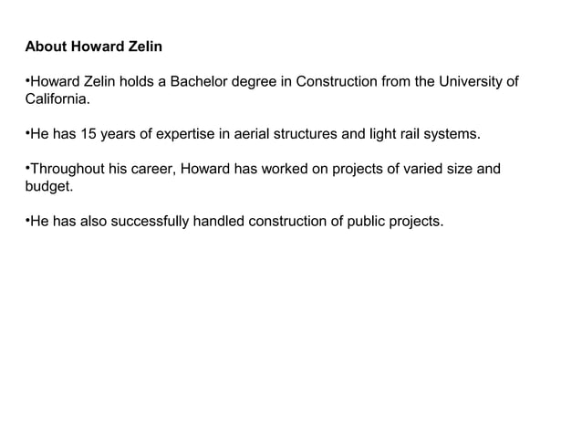 Howard Zelin | PPT