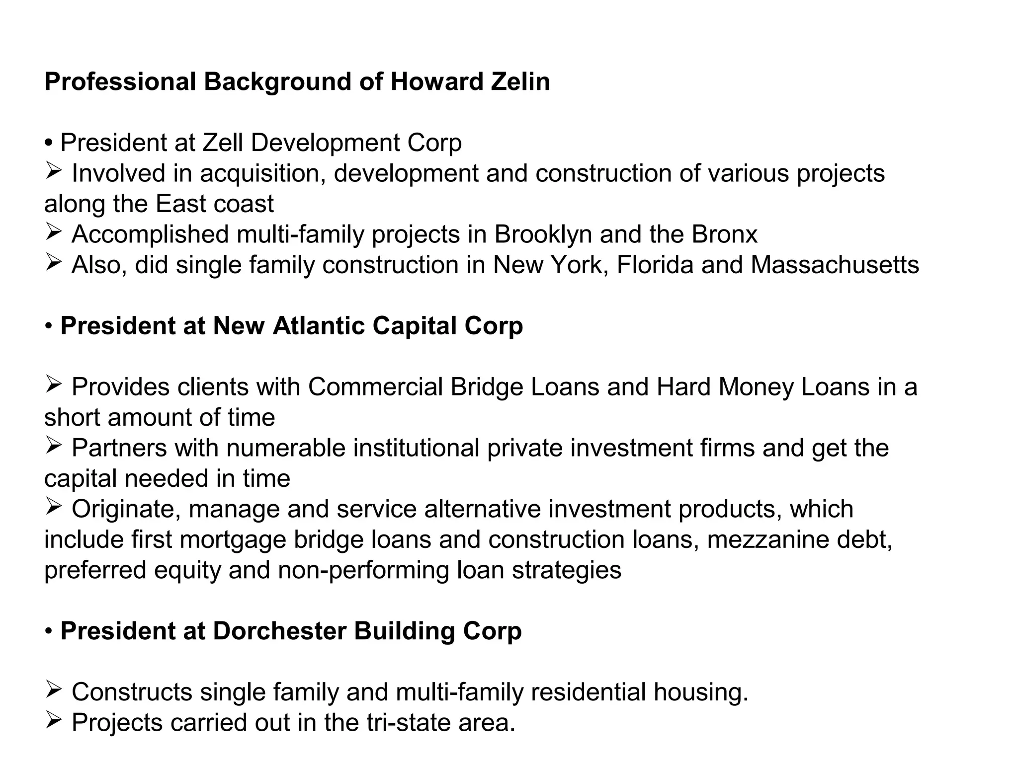 Howard zelin’s - Bio | PPT