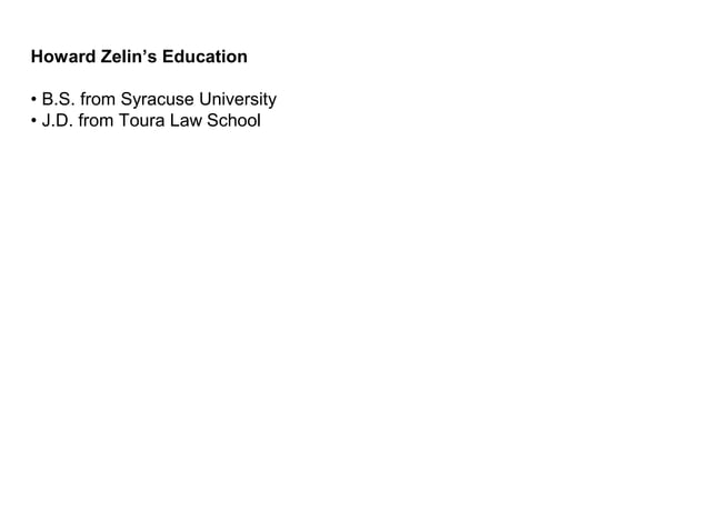 Howard zelin’s - Bio | PPT