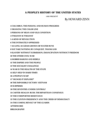 Howard zinn peoples history of united states | PDF