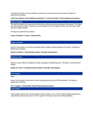 How are banking ratios compiled | PDF