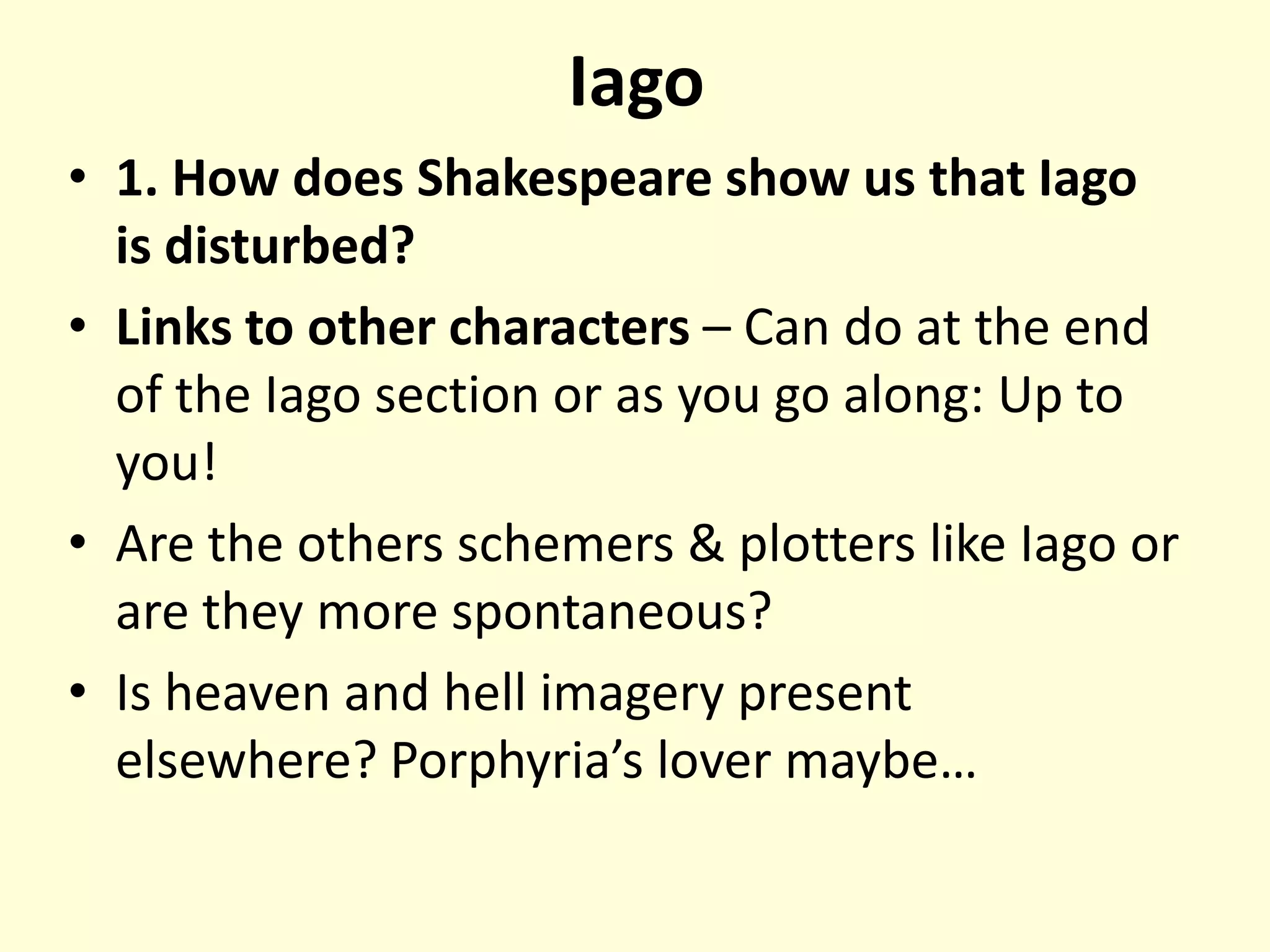 How are disturbed characters presented in shakespeare and | PPT