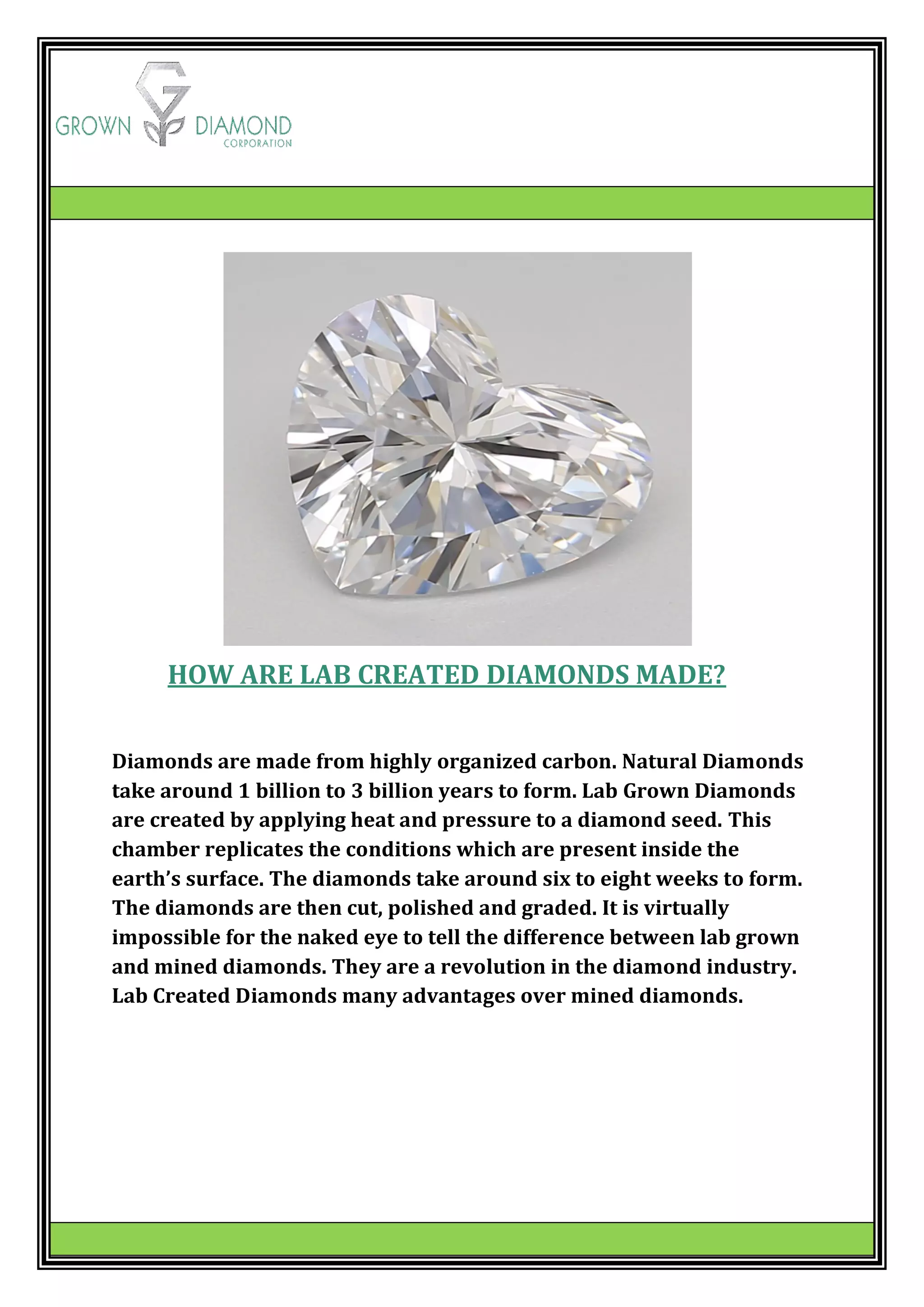 HOW ARE LAB CREATED DIAMONDS MADE? | PDF