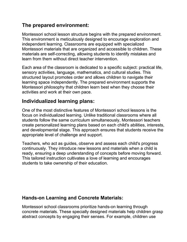 How Are Lessons Structured in a Montessori School Classroom_.docx