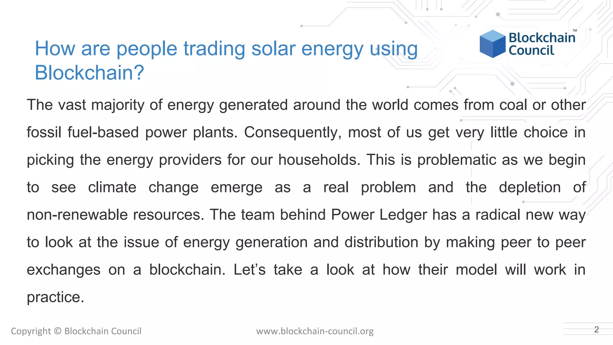 How are people trading solar energy using blockchain | PPT
