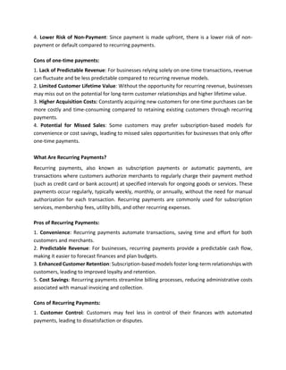 How Are Recurring Payments Different From One time payment? | PDF ...