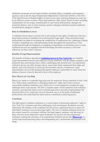 Retaliation Lawyer: Protecting Your Rights | PDF
